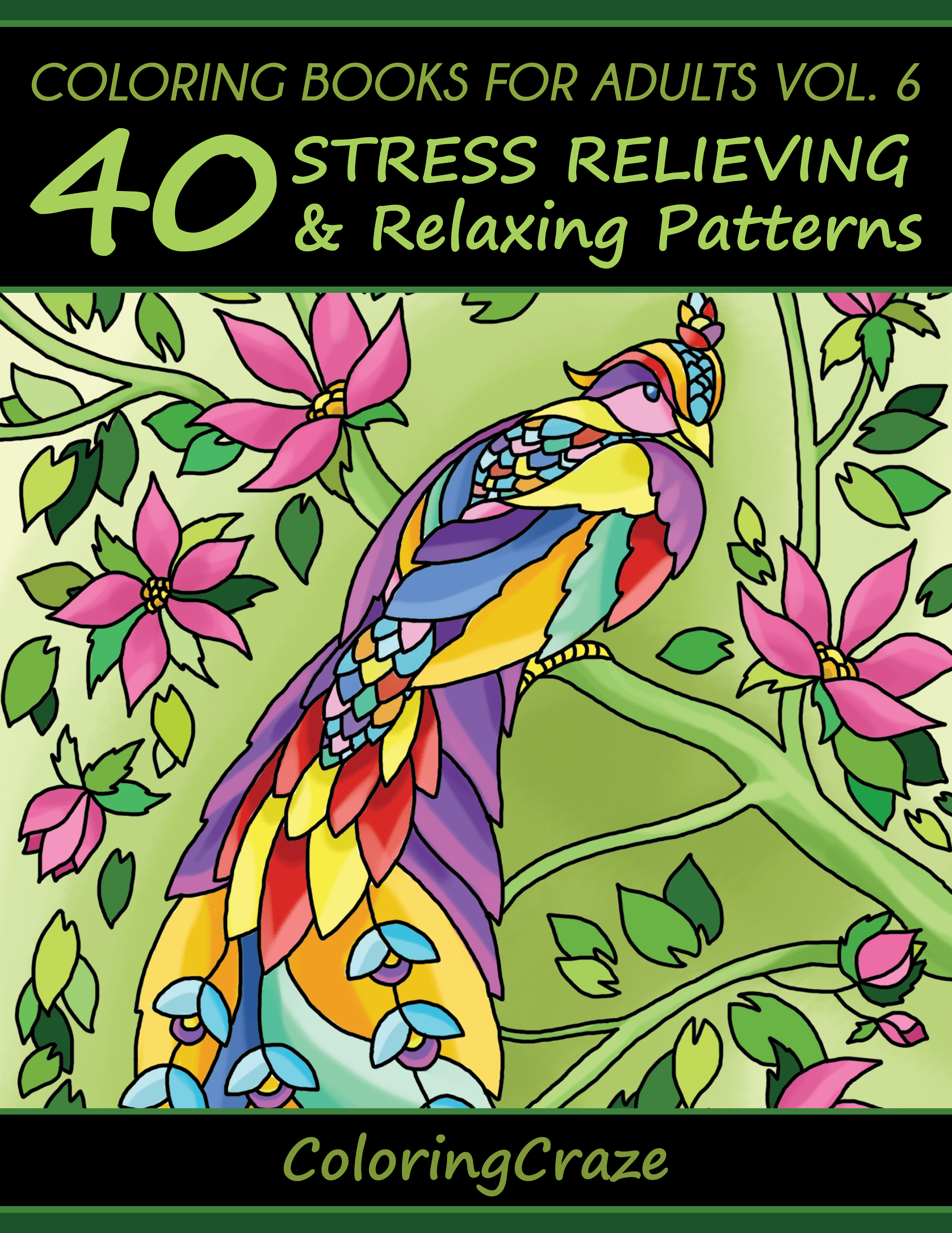 40 Stress Relieving & Relaxing Patterns, Volume 6 – ColoringCraze