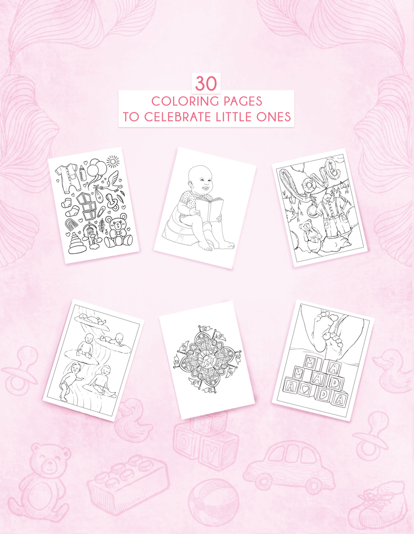 Baby Shower Coloring Book - 30 Baby Themed Coloring Pages – ColoringCraze