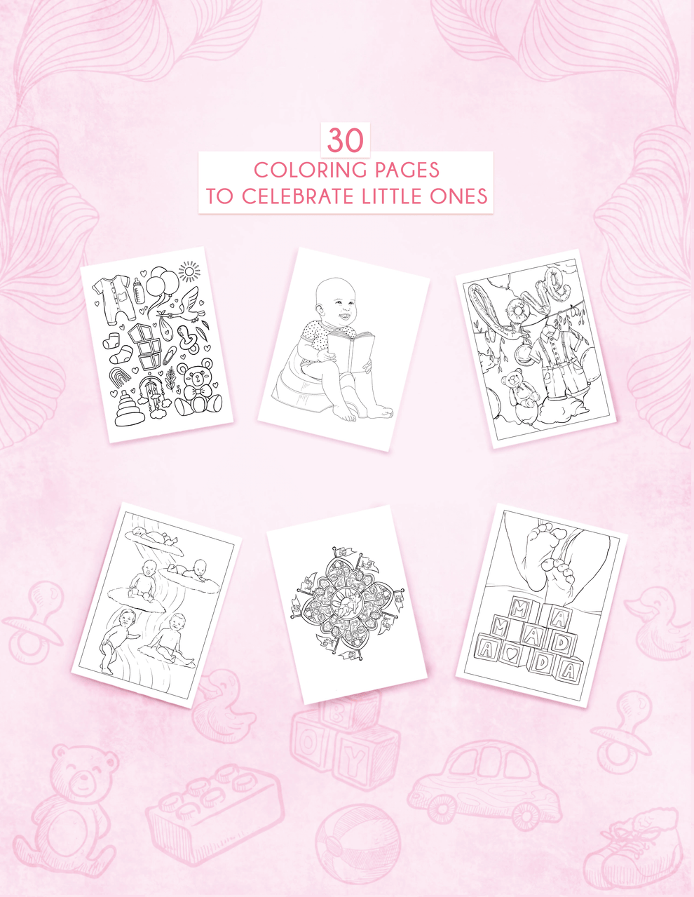 Baby Shower Coloring Book - 30 Baby Themed Coloring Pages – ColoringCraze